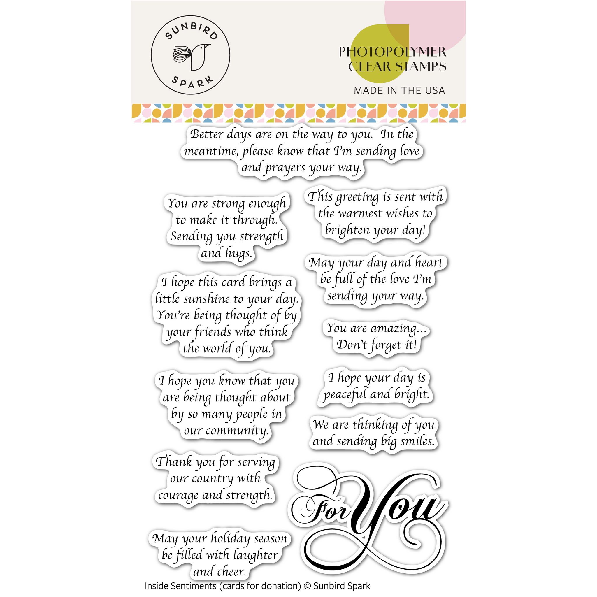 Inside Sentiments (cards for donation) - Clear Stamps