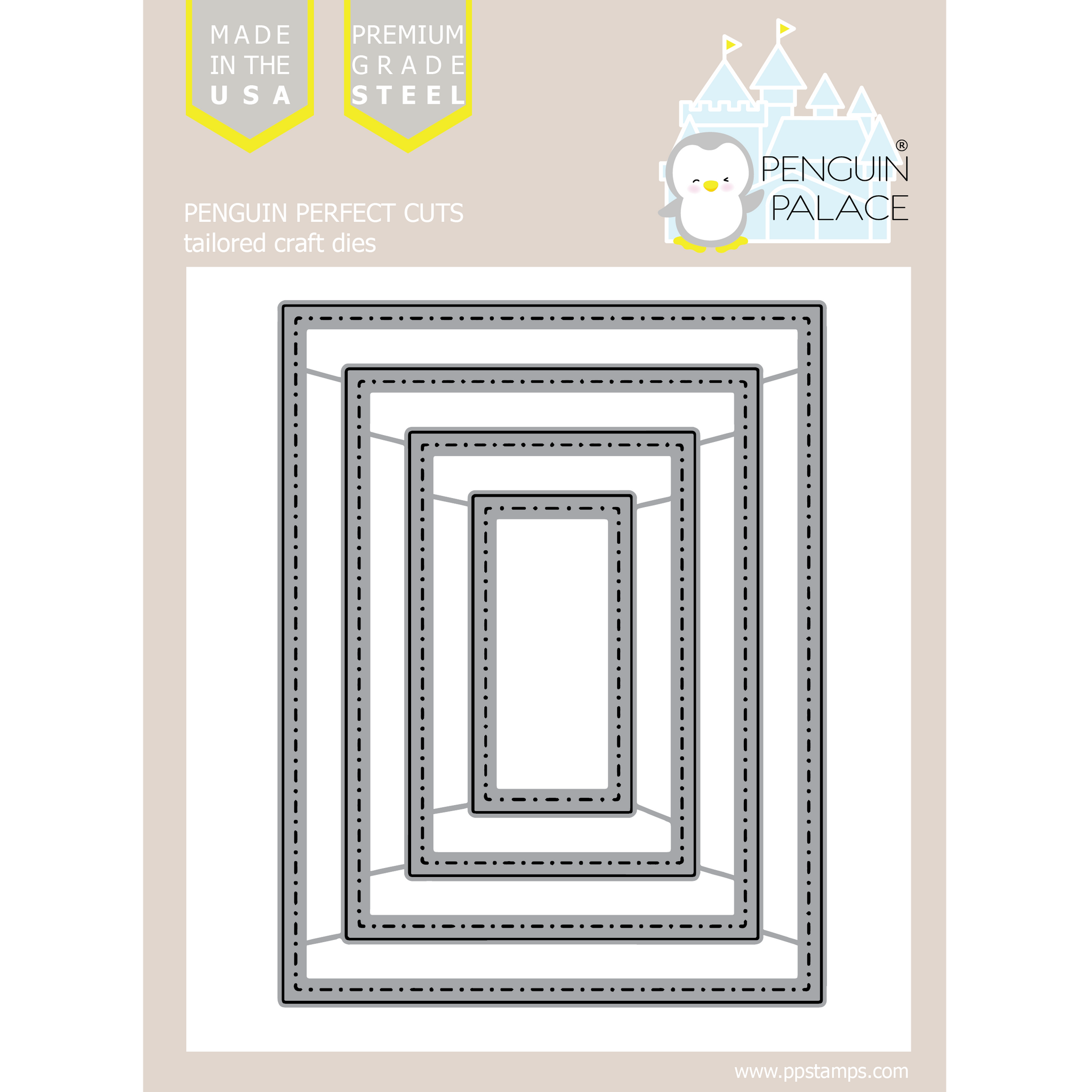 Dots Meet Dashes Large Rectangles Overlays - Stand-Alone Die